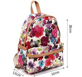 Printed Floral Backpack For Women on Luulla